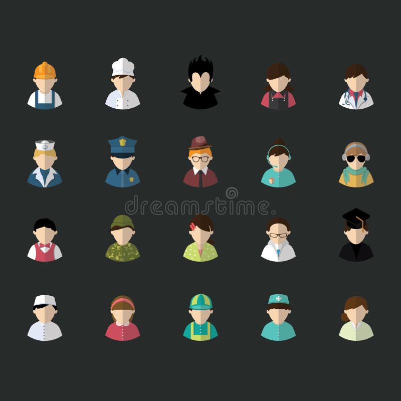 Collection of People and Occupation. Vector Illustration Decorative ...