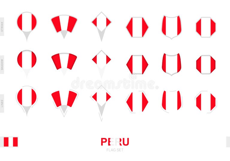 Collection of the Peru Flag in Different Shapes and with Three ...