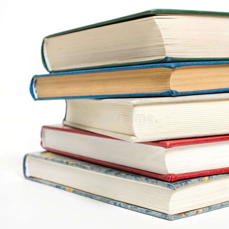 Piled Books Isolated on White Background Stock Illustration ...
