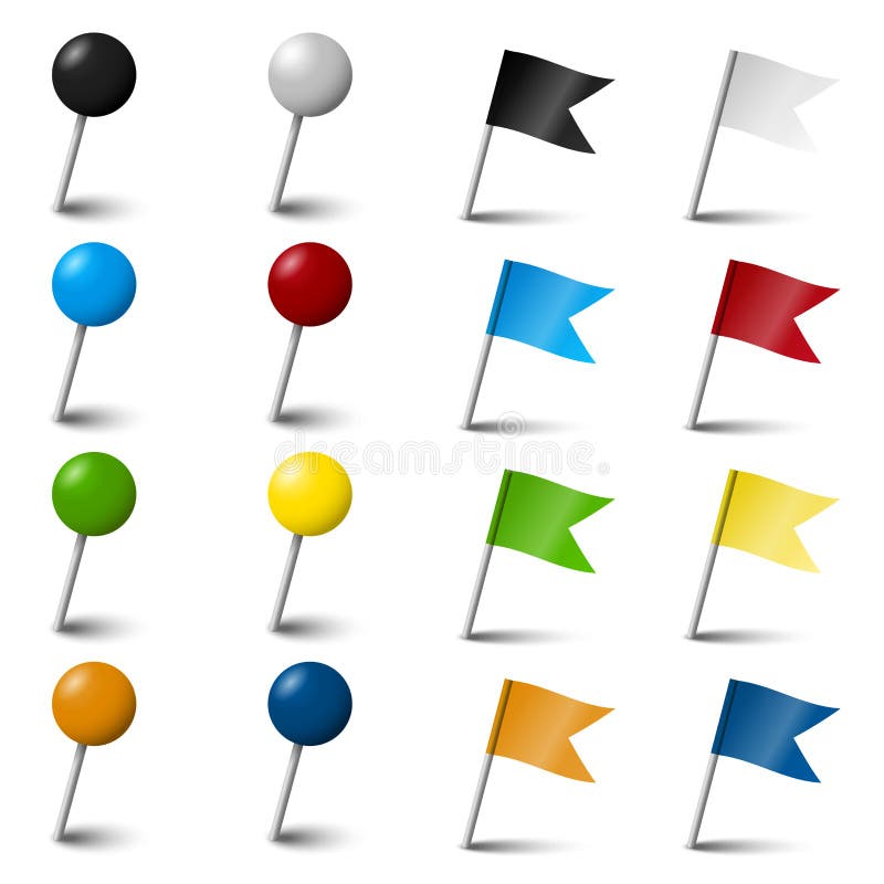 Collection of Pin Needle Office Supplies Stock Vector - Illustration of ...