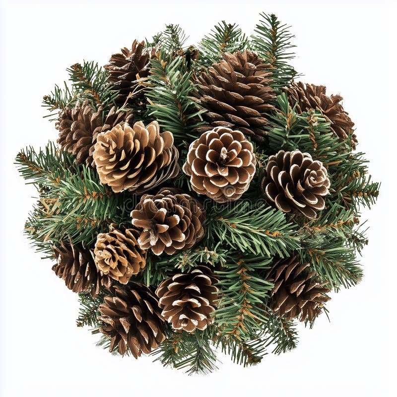 Collection of Pine Cones and Evergreen Branches, Creating a Rustic and ...