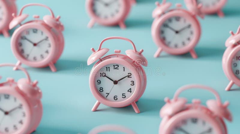 Collection Pink Alarm Clocks Ai Generated Stock Photos - Free & Royalty ...
