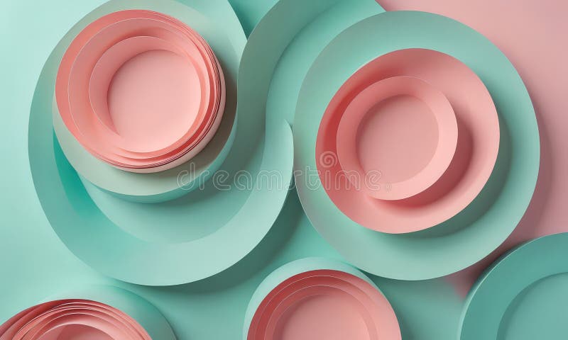Collection Pink and Blue Paper Plates Arranged in Circular Pattern ...