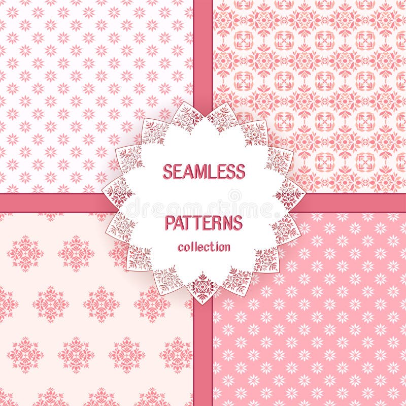 Collection pink seamless stock vector. Illustration of curve - 41839120