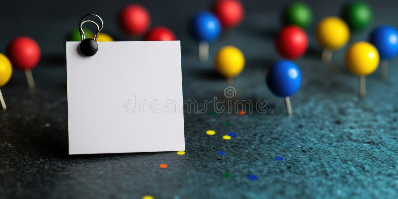 Array of Pins with White Paper Stock Photo - Image of copy, push: 308937732