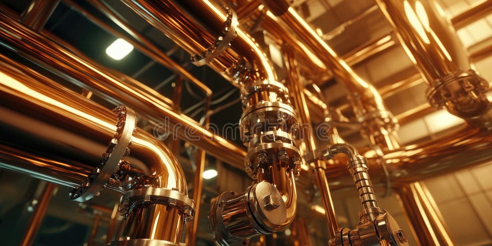 Connected Pipes in Various Forms Stock Image - Image of structures ...