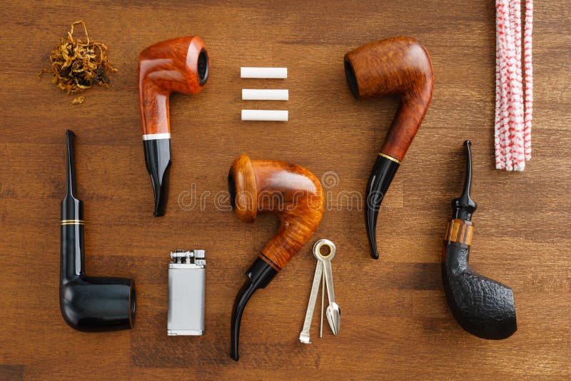 Collection of Smoking Pipes Stock Photo - Image of lifestyle, brown ...