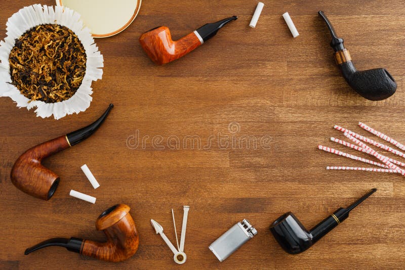 Collection of Smoking Pipes Stock Photo - Image of lifestyle, brown ...