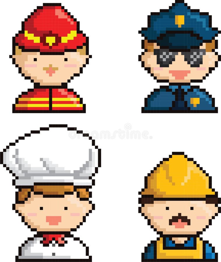 Pixel Art Video Games Character Sets Stock Illustrations – 8 Pixel Art ...