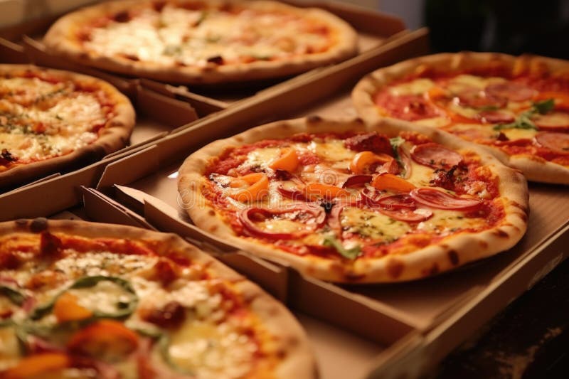 A Collection of Pizzas in Boxes, Perfect for Food-related Projects ...