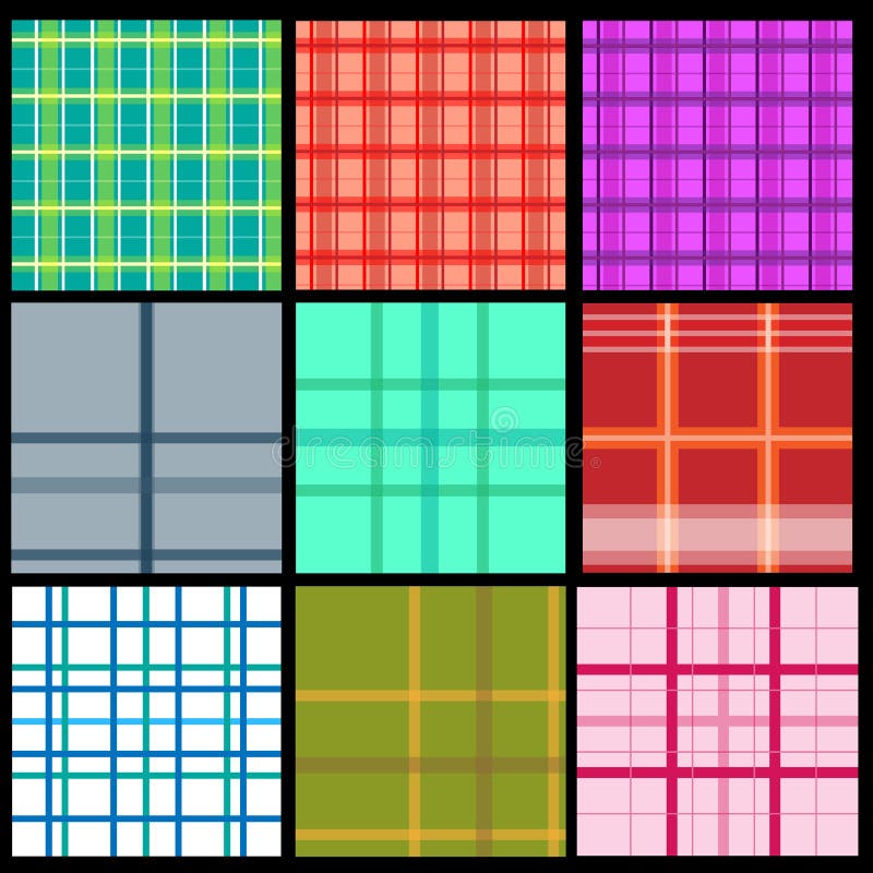 Collection of Plaid Patterns Stock Vector - Illustration of vector ...