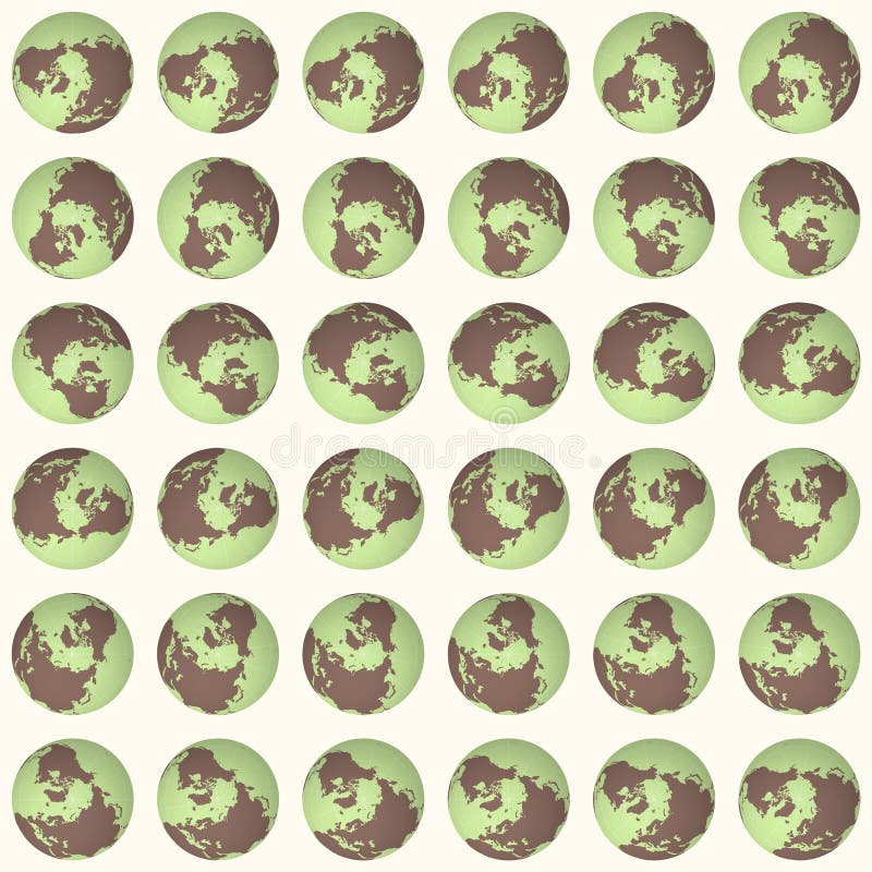 Collection of Planet Globes. North Pole Sphere View Stock Vector ...