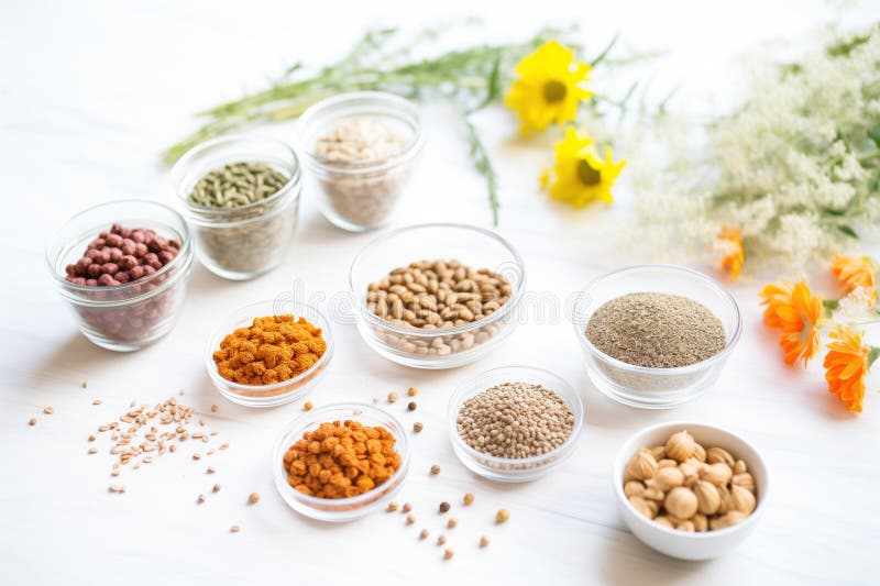 Collection of Plant-based Protein Sources Like Lentils, Chickpeas Stock ...