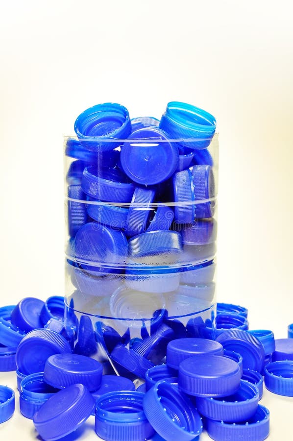 A Row of Plastic Caps Where the First One is in Focus Stock Image ...