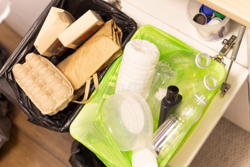 Collection of Plastic for Recycling at Home. Collection of Secondary ...