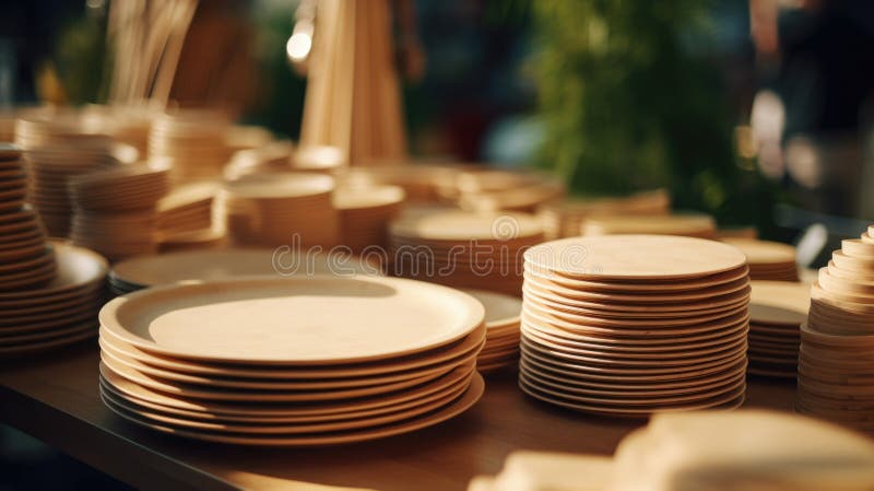 A Collection of Plates Arranged on a Table. Perfect for Showcasing ...