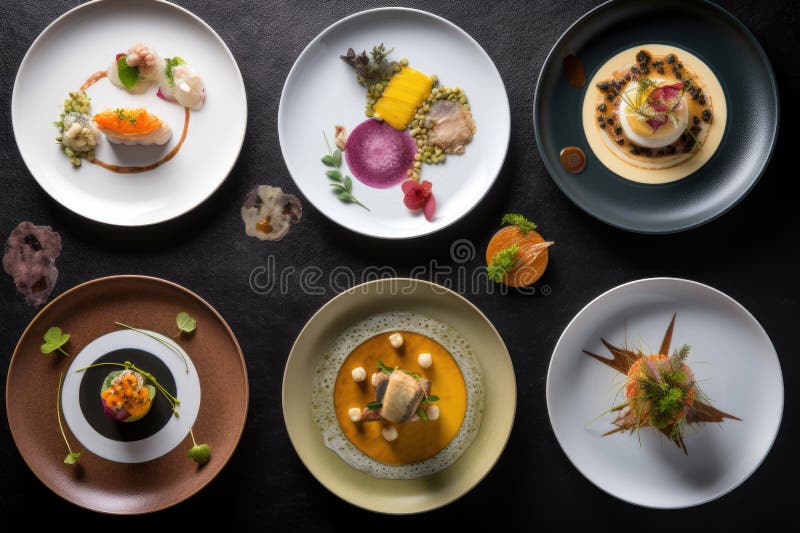 A Collection of Plates, Each Showcasing a Different Culinary Creation ...
