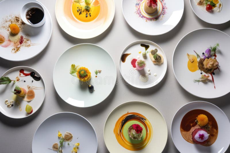 A Collection of Plates, Each Showcasing a Different Culinary Creation ...