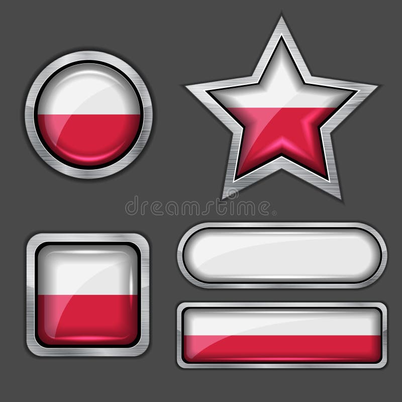 Collection of Poland Flag Icons Stock Vector - Illustration of ...