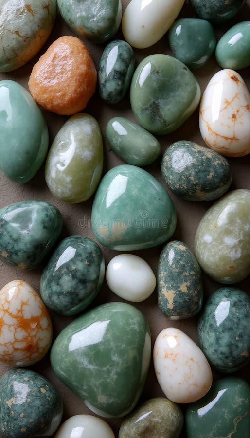 A Collection of Polished Gemstones in Various Shapes and Colors ...