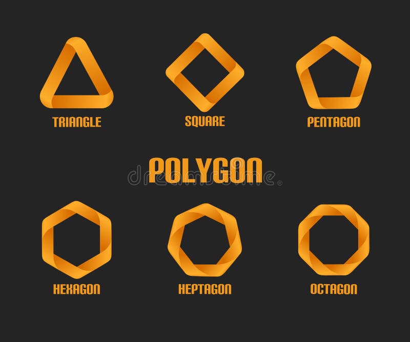 Collection of Polygon Shape Elements Stock Vector - Illustration of ...
