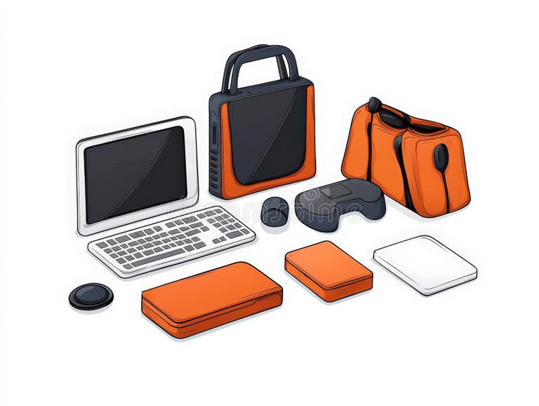 Collection of Portable Electronic Devices Stock Illustration ...