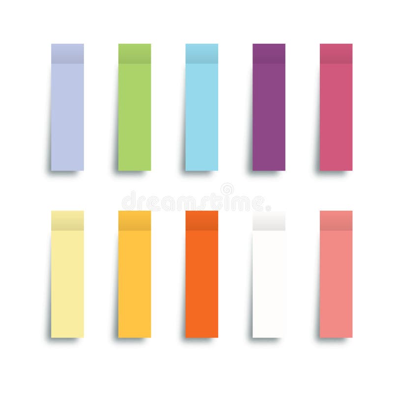 Sticky Post Note Collection. Sticky Post Note Colorful Stock Vector ...