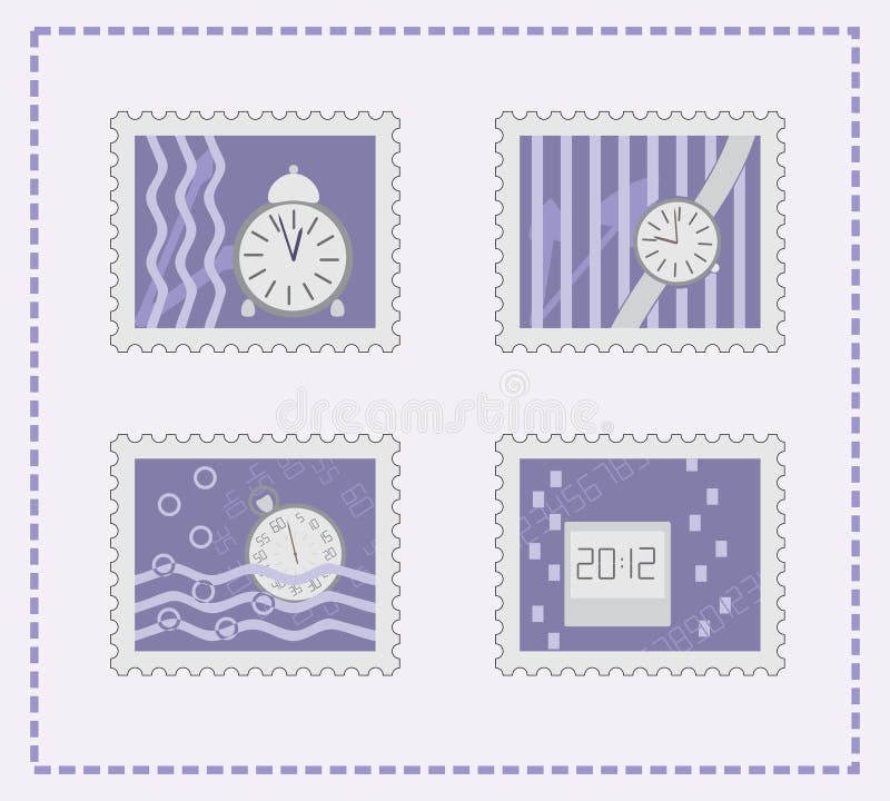Collection of Postage Stamps Stock Vector - Illustration of card ...