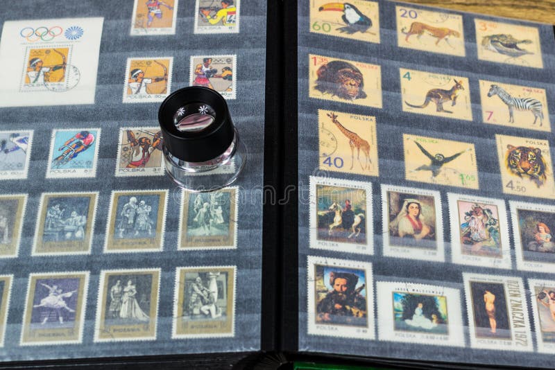 Collection of Postage Stamps Editorial Stock Photo - Image of philately ...