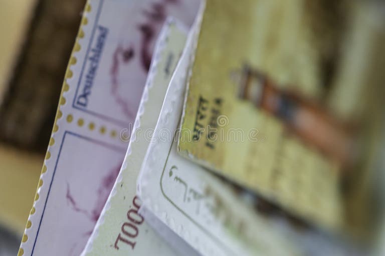 Collection of Postage Stamps in a Jar Editorial Stock Image - Image of ...