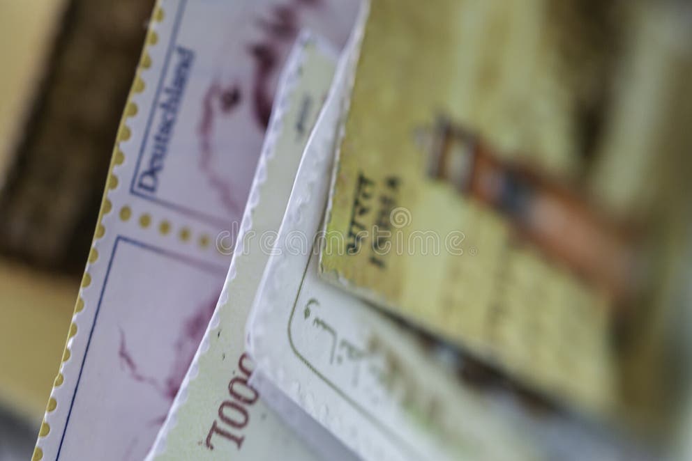 Collection of Postage Stamps in a Jar Editorial Stock Image - Image of ...