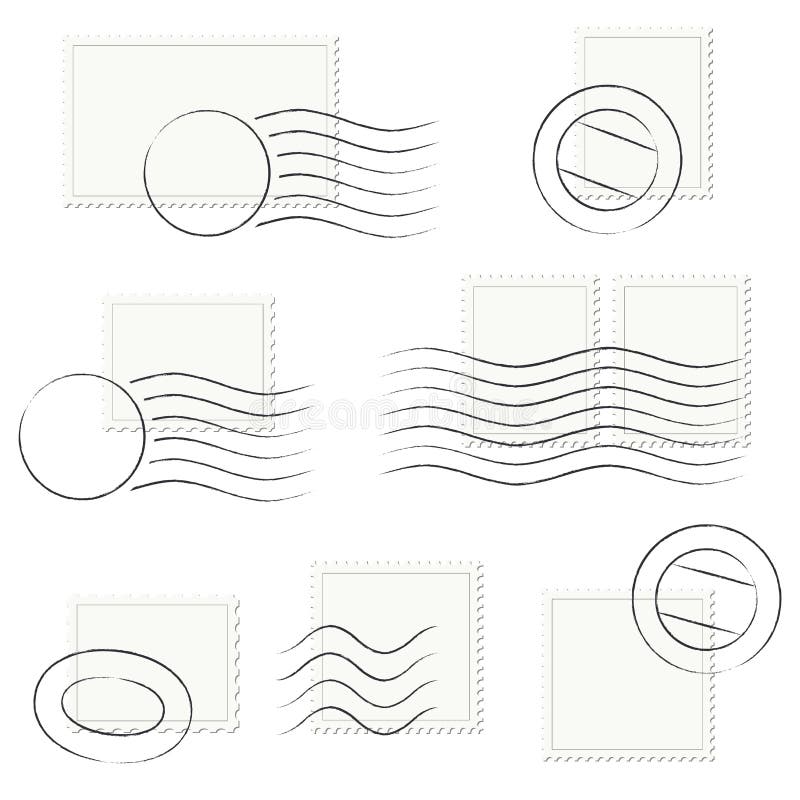 Vector Set of Different Postmark and Stamps. Stock Vector ...