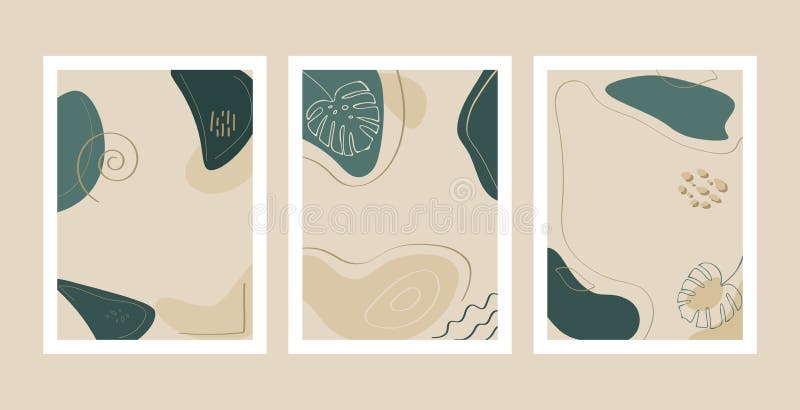 Collection of Postcards with an Abstract Pattern. Abstract Geometric ...