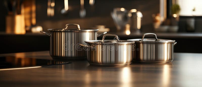 A Collection of Pots and Containers on a Kitchen Counter, Ready for Use ...