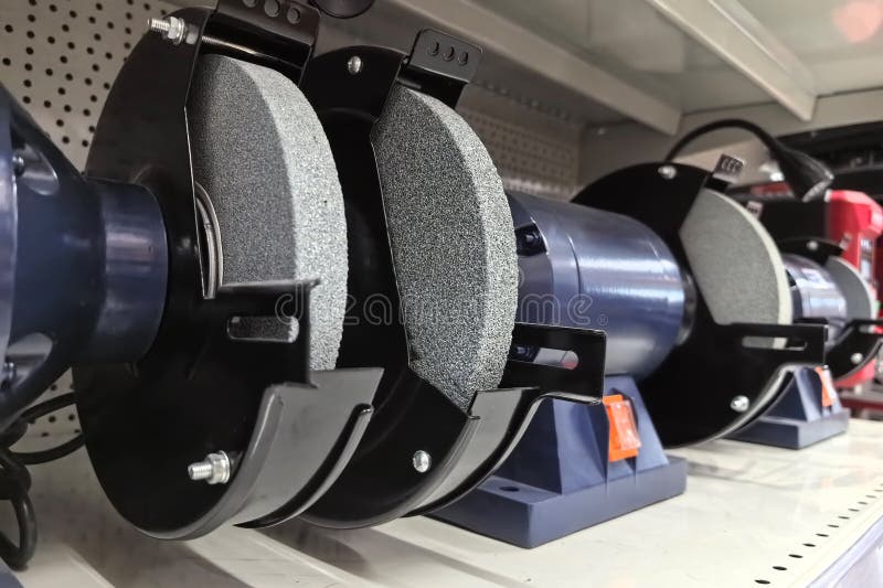 Precision Grinding Tools Lined Up on a Store Shelf in the Hardware ...