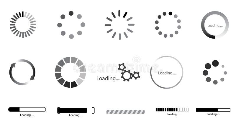Collection of Preloading Icons Stock Vector - Illustration of ...