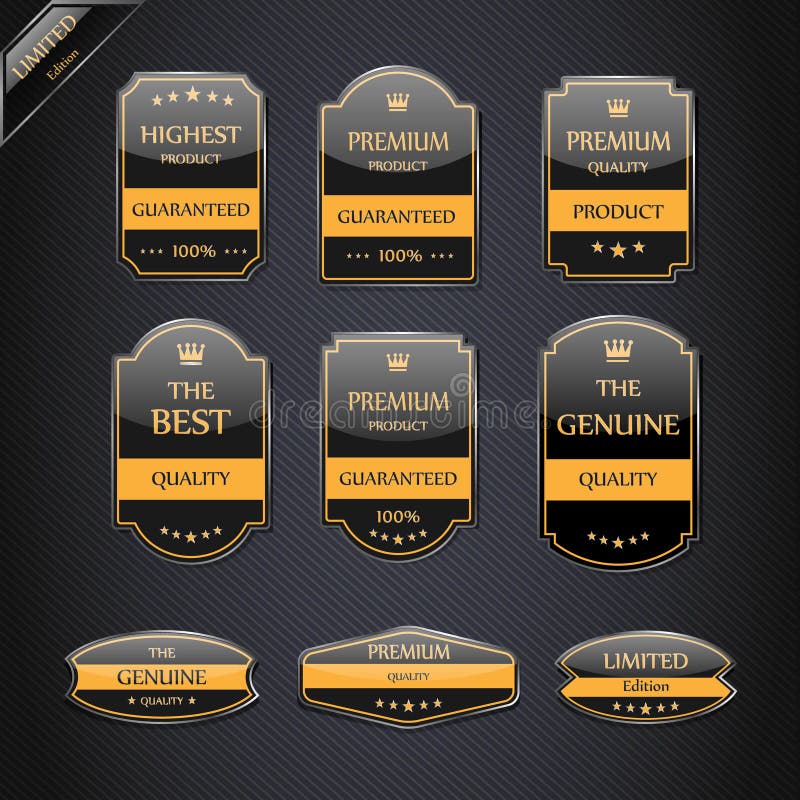 Collection of Premium Quality Labels. Stock Vector - Illustration of ...