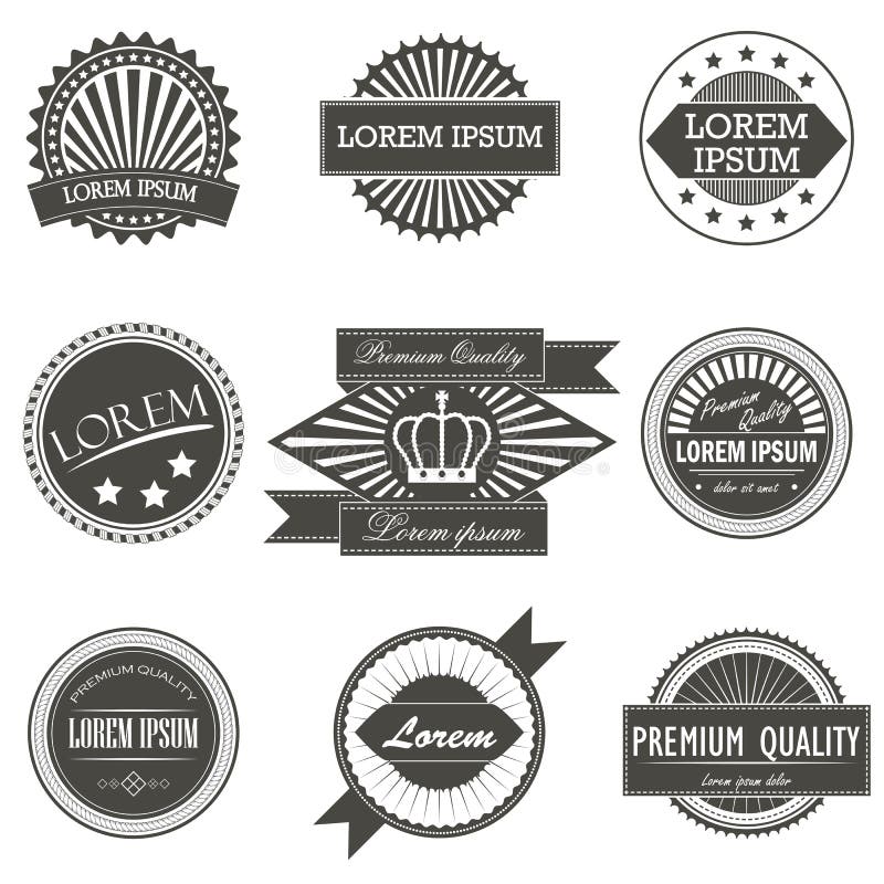 Collection of Premium Quality Labels Retro Vintage Stock Vector ...