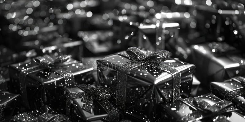 A Collection of Presents in Black and White. Ideal for Various Holiday ...