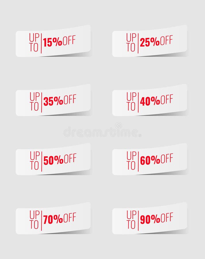 Collection of Price Tags with Discounts Illustration Stock Vector ...