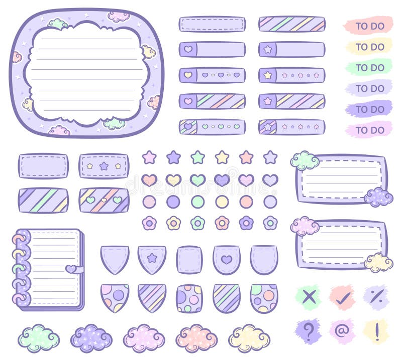 Collection of Printable Frame Notes with Stickers Planners and Notes ...