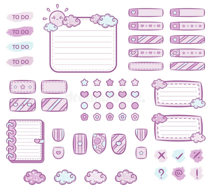 Collection of Printable Frame Notes with Stickers Planners and Notes ...