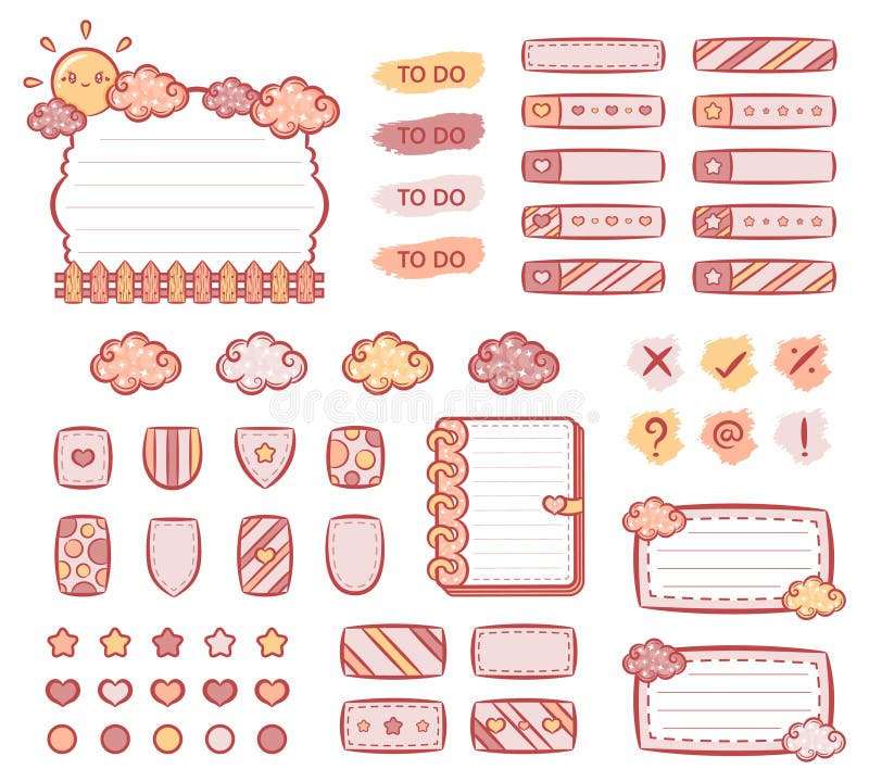 Collection of Printable Frame Notes with Stickers Planners and Notes ...