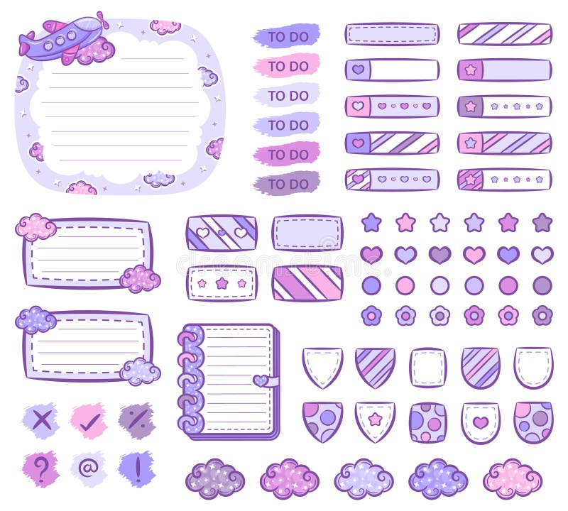 Collection of Printable Frame Notes with Stickers Planners and Notes ...