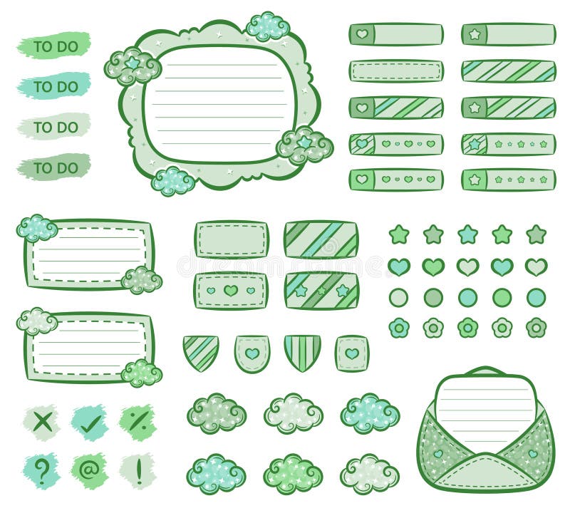 Collection of Printable Frame Notes with Stickers Planners and Notes ...