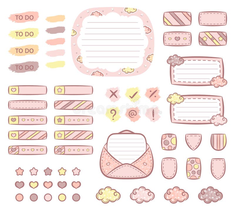 Collection of Printable Frame Notes with Stickers Planners and Notes ...