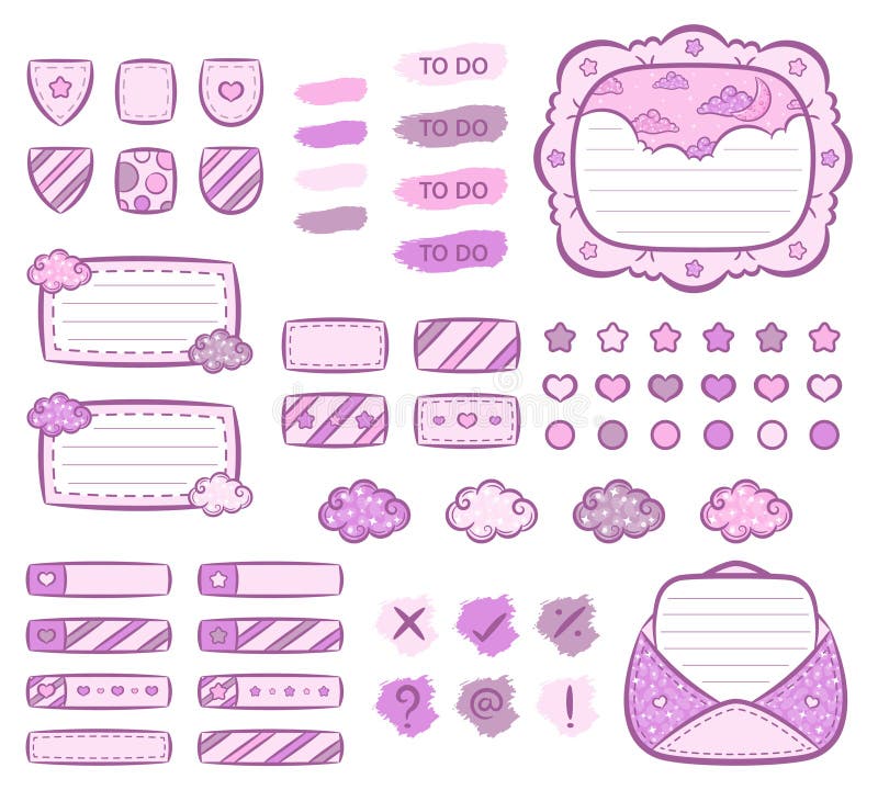 Collection of Printable Frame Notes with Stickers Planners and Notes ...