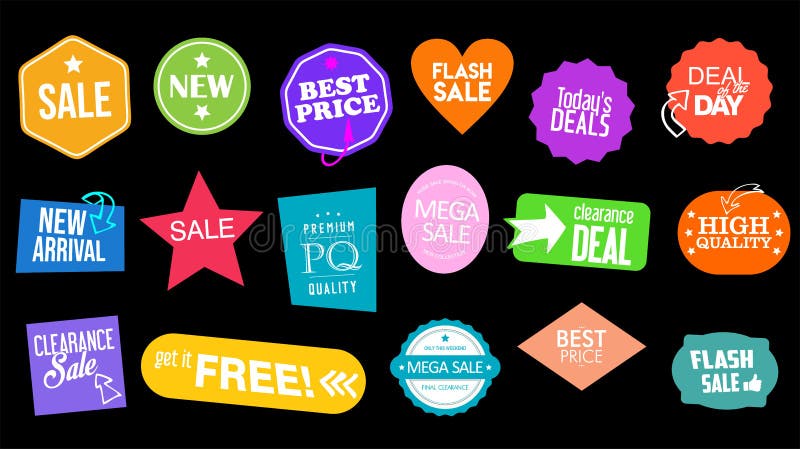Collection of Promo Badges Vector Design Shopping Labels Stock Vector ...