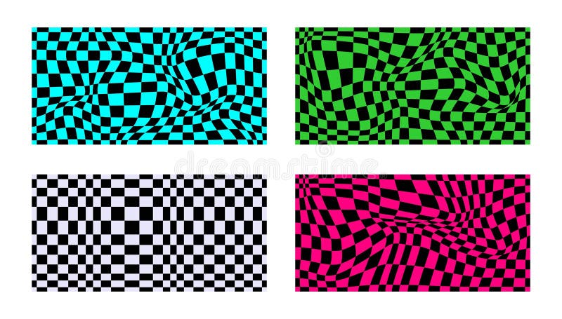 Psychedelic Checkerboard Pattern Stock Illustration - Illustration of ...