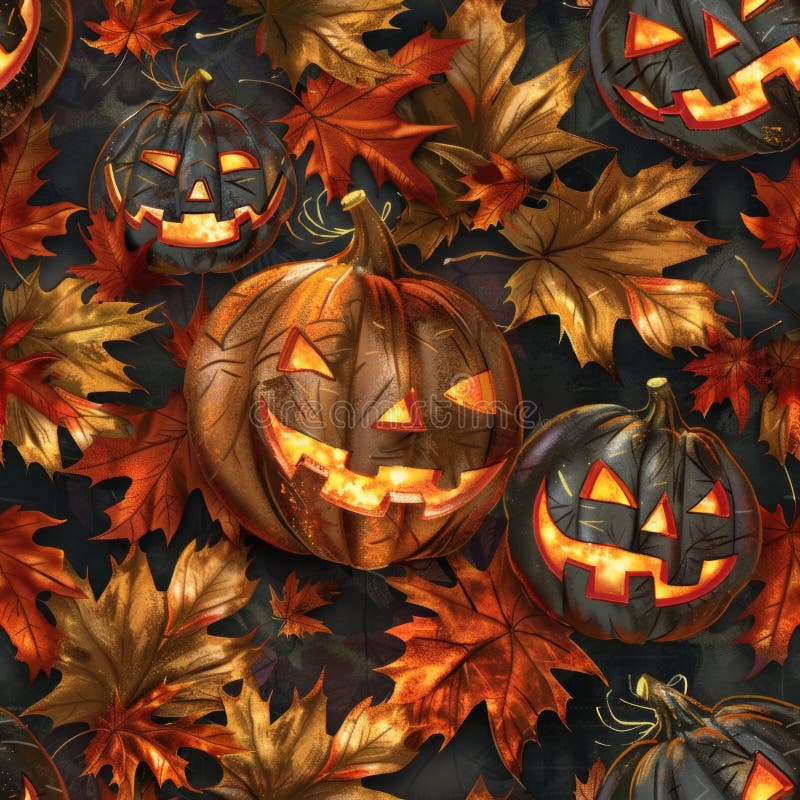 A Collection of Pumpkins and Autumn Leaves on a Table. Perfect for Fall ...